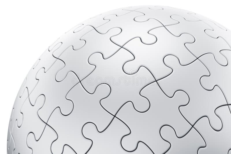 Puzzle sphere stock illustration. Illustration of metal - 21605466