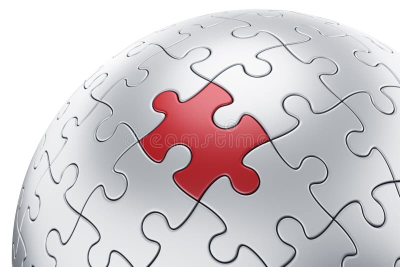 Puzzle sphere stock illustration. Illustration of jigsaw - 21605460