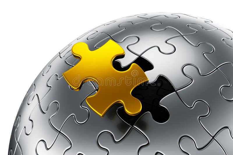 Vector 3D puzzle globe stock vector. Illustration of graphic - 15828888