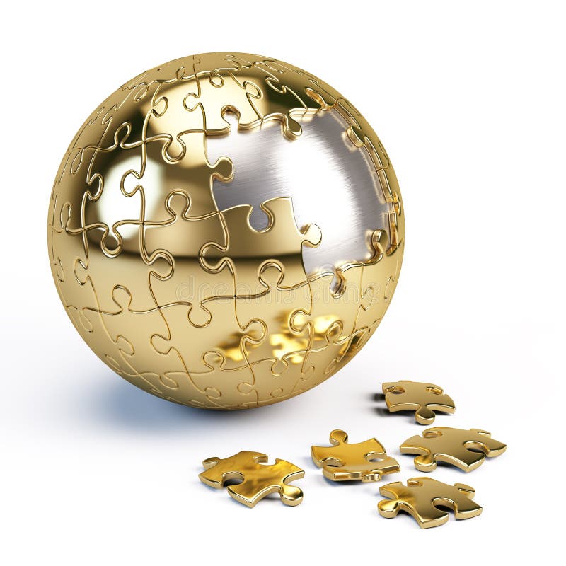 Puzzle sphere stock illustration. Illustration of solution - 29406497