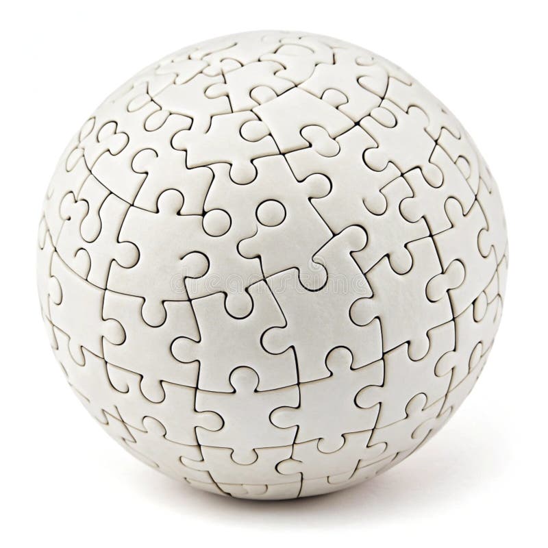 Puzzle Sphere on Transparent Background Stock Illustration ...