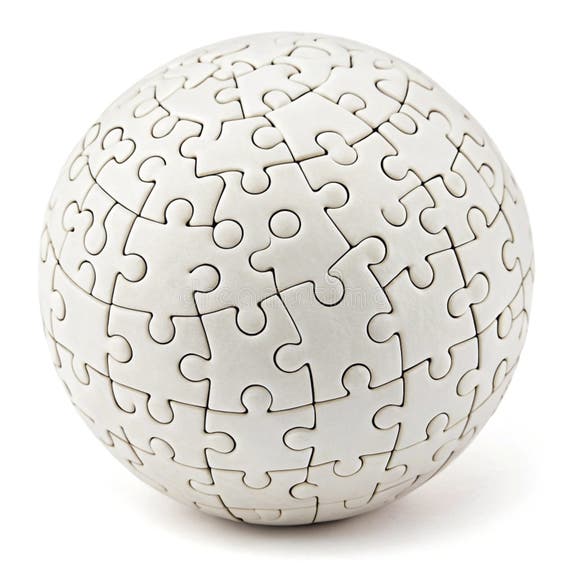 Puzzle Sphere on Transparent Background Stock Illustration ...