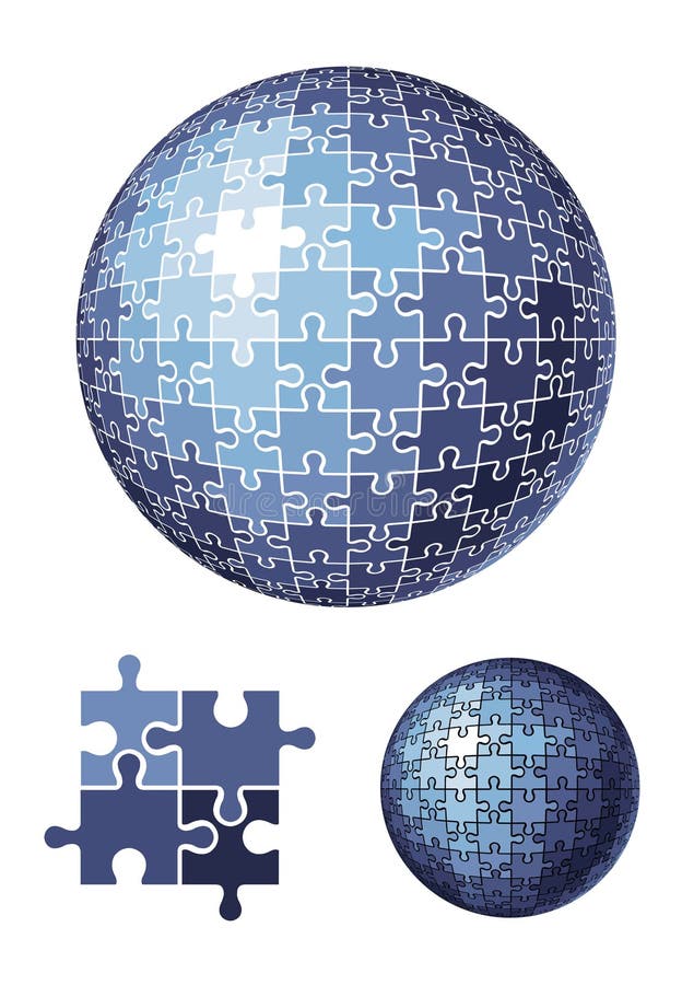 Vector Jigsaw Puzzle Sphere Stock Vector - Illustration of business ...
