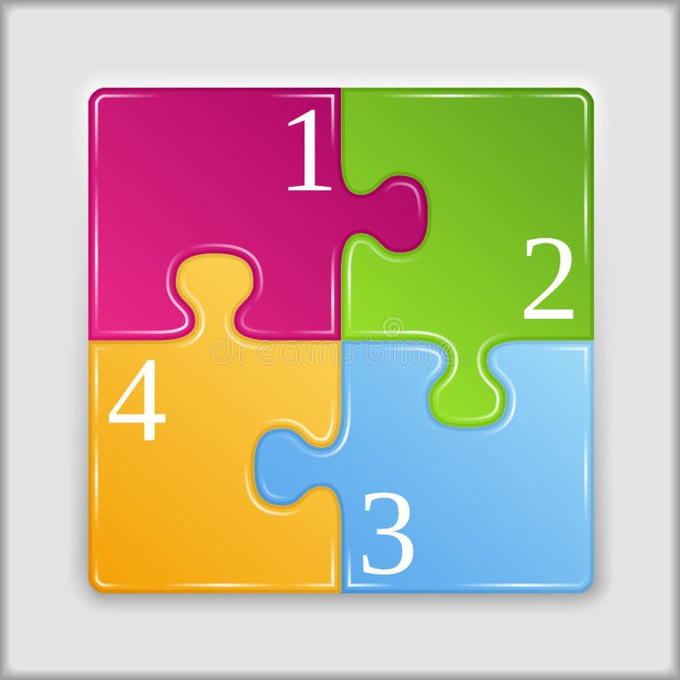 Four Pieces Square Puzzle Stock Illustrations – 963 Four Pieces Square ...
