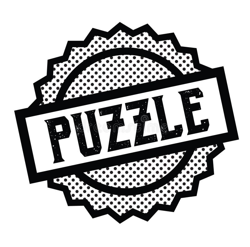Puzzle stamp on white stock vector. Illustration of solve - 124380843