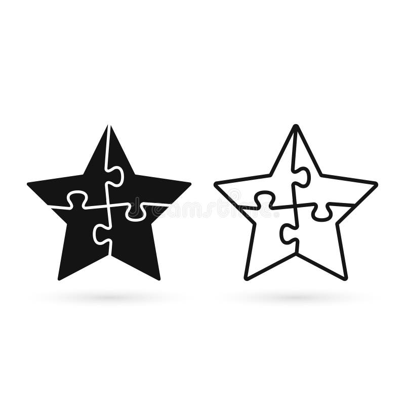 Puzzle Star Icon Set. Vector Isolated Illustration Stock Vector ...
