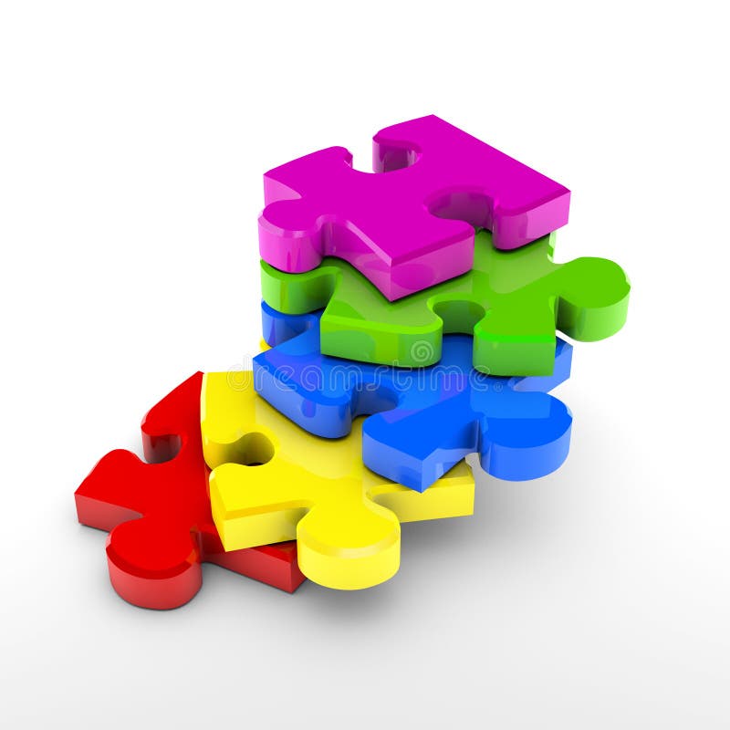 Puzzle steps stock illustration. Illustration of aspirations - 7477632