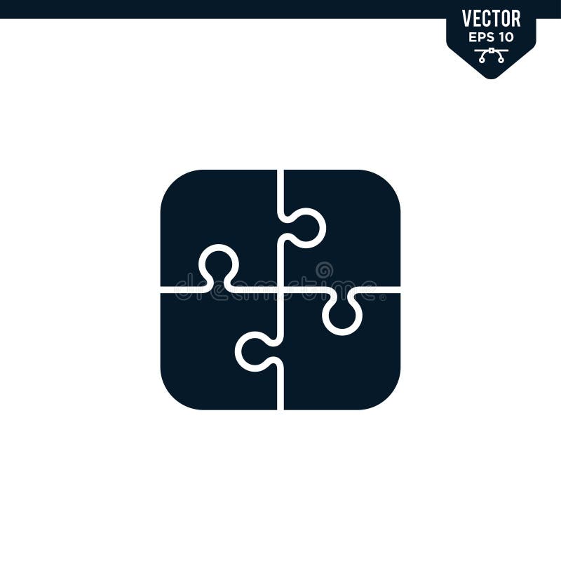 Puzzleteil-Symbol-Sammlung Umrissenen Stil Editierbaren Strich Vektor ...