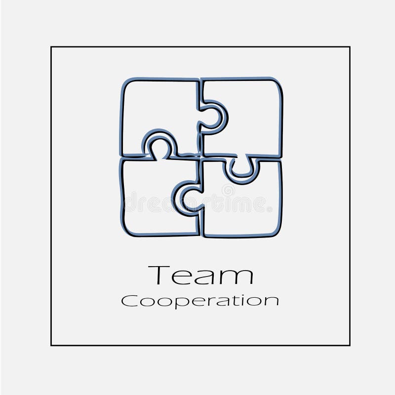 Puzzle Team Concept Vector Icon Eps 10. Hand Drawn Illustration Stock ...