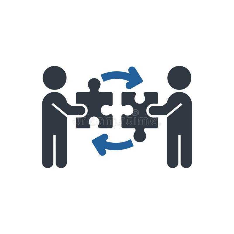 Puzzle Teamwork Collaboration Icon Stock Vector - Illustration of ...