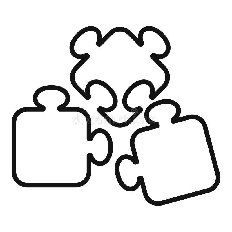 Puzzle Teamwork Icon Outline Vector. Community People Stock Vector ...