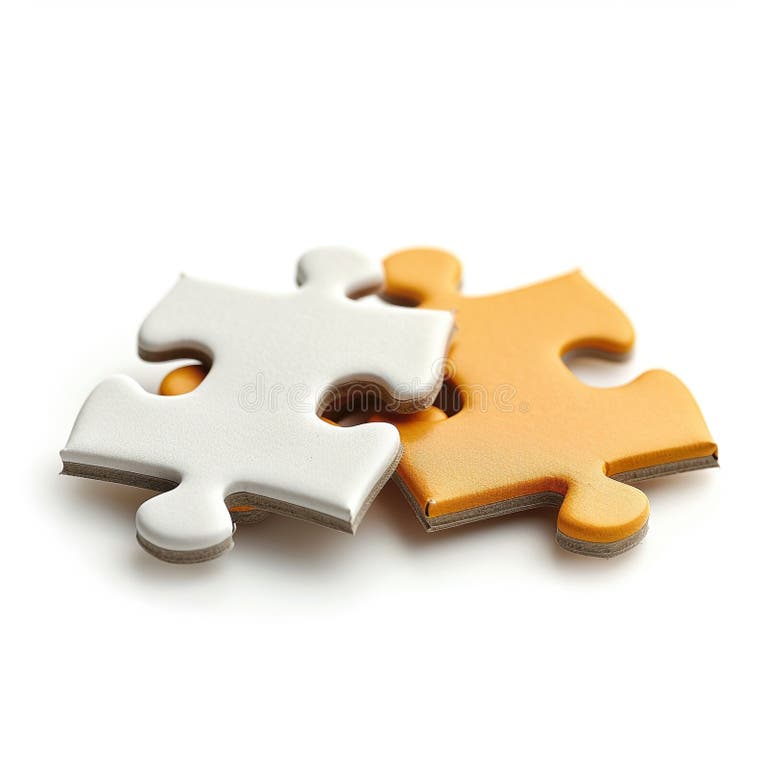 Puzzle Teamwork Metaphor, Bright Color Contrast, Sharp Focus, Isolated ...