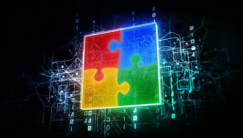 Puzzle Teamwork in Virtual Cyberspace Network with Binary Code Stock ...