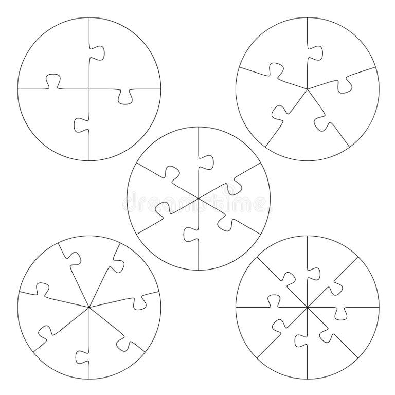 Five Piece Puzzle Circle Stock Illustrations – 176 Five Piece Puzzle ...
