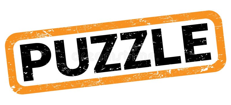 PUZZLE Text Written on Orange-black Rectangle Stamp Stock Illustration ...
