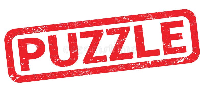 PUZZLE Text Written on Red Rectangle Stamp Stock Illustration ...
