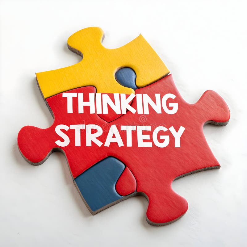 Puzzle Thinking Strategy Isolated on White Stock Illustration ...