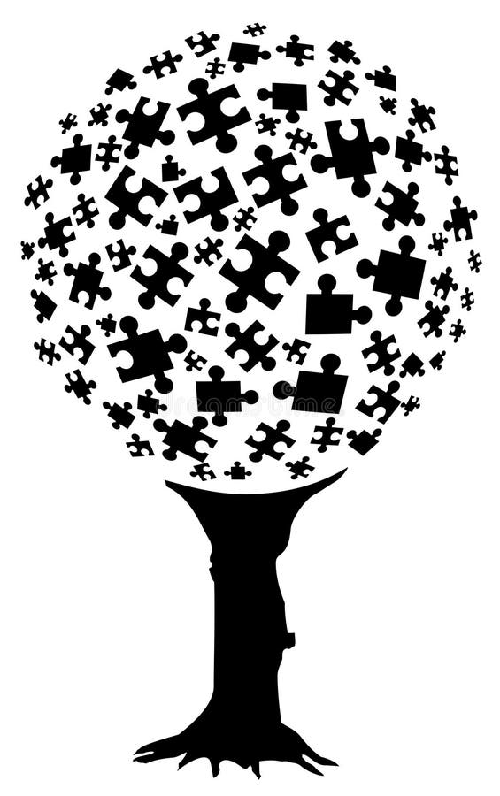 Puzzle tree stock vector. Illustration of artistic, surrealism - 18468909
