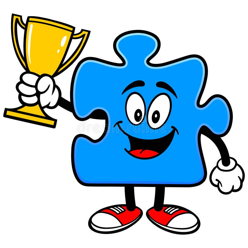 Puzzle with Trophy stock vector. Illustration of single - 72945561