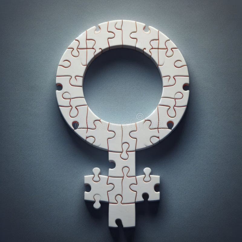 Puzzle of Unity Interlocking Puzzle Pieces Forming a Female Symb Stock ...