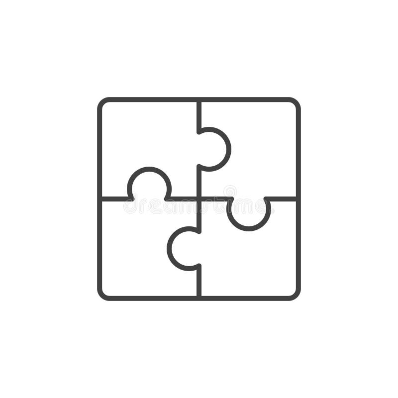 Puzzle Vector Concept Icon in Thin Line Style Stock Vector ...