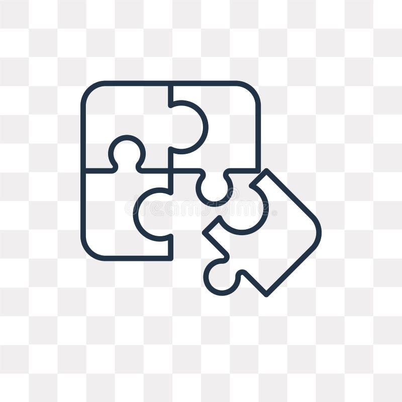 Puzzle Vector Icon Isolated on Transparent Background, Linear Pu Stock ...