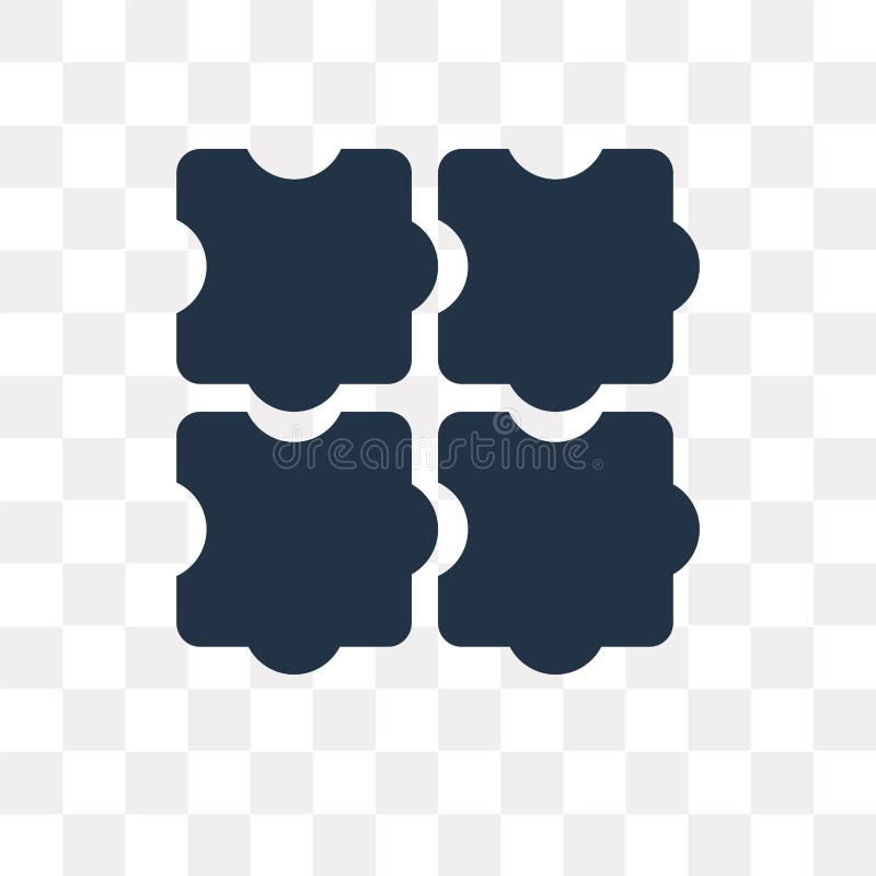 Puzzle Vector Icon Isolated on Transparent Background, Puzzle T Stock ...