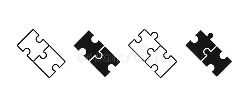 Puzzle Vector Icon Set. Black and Outline Puzzle Symbol for Website ... Puzzle Vector Icon Set. Black and Outline Puzzle Symbol for Website ...