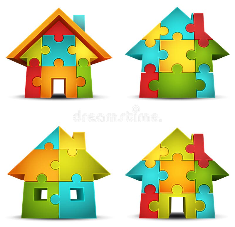 Logo Puzzle house stock vector. Illustration of icon - 15349379