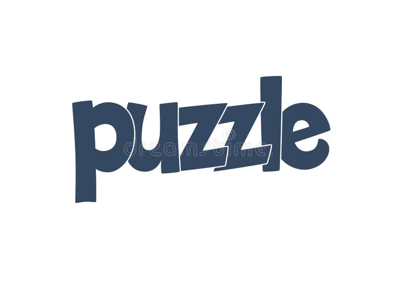 Puzzle vector lettering stock vector. Illustration of brush - 150000157