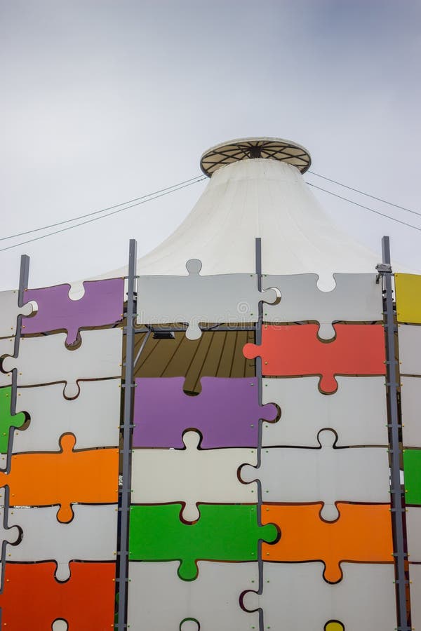 Puzzle Wall with Missing Pieces Stock Image - Image of achievement ...