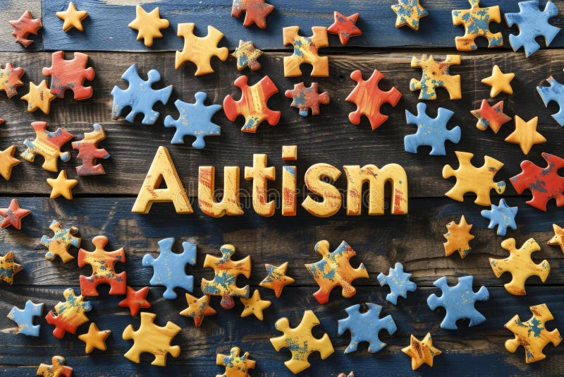 A Puzzle with the Word Autism Written on it Stock Image - Image of ...