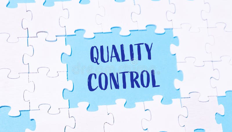 A Puzzle with the Word Quality Control Written in Blue Stock Image ...