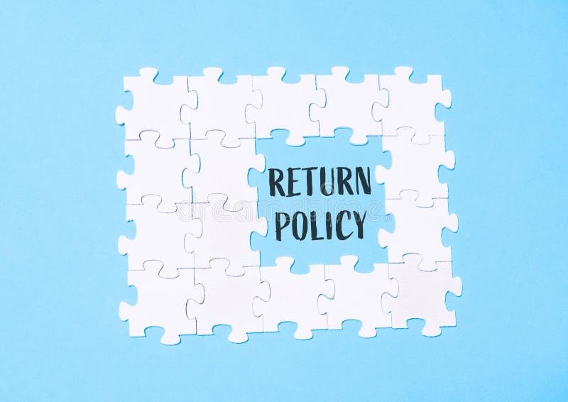 A Puzzle with the Word Return Policy Written in the Middle Stock Photo ...