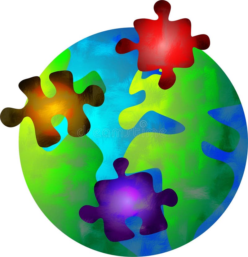 Puzzle world stock illustration. Illustration of clip, world - 917385