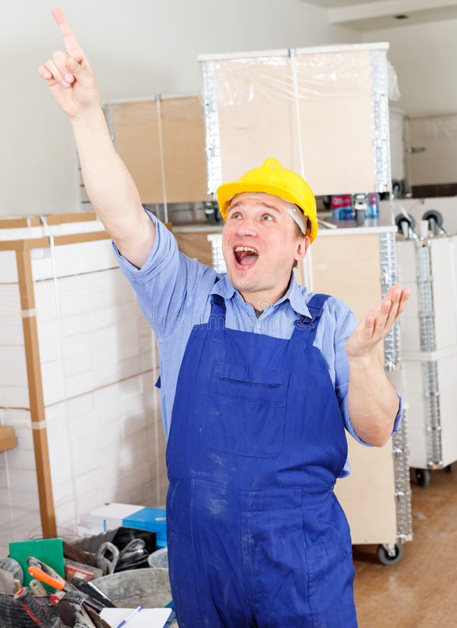 Puzzled builder stock image. Image of determining, fear - 257006817