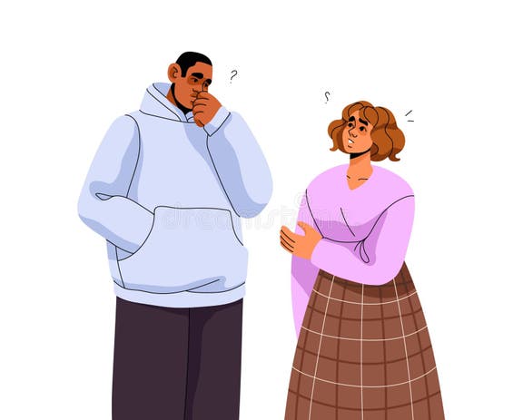 Puzzled Couple Communicates, Thinking about Solution of Problem ...