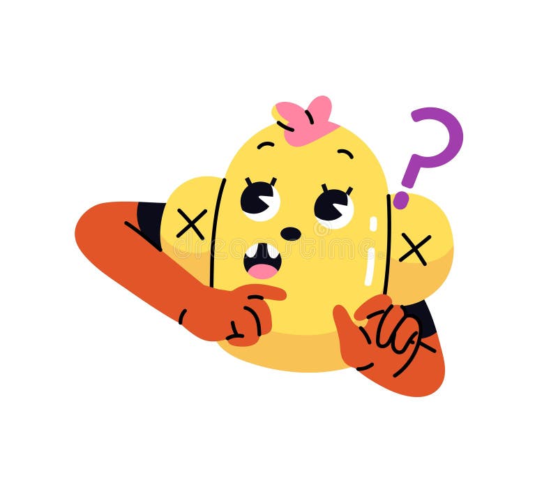 Puzzled Boy Thinking Feeling Sad Vector Cartoon Illustration Stock ...