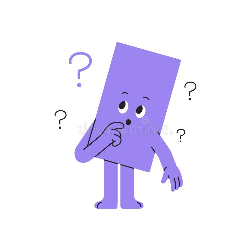 Puzzled Geometric Shape with Question Marks Thinking. Thoughtful ...