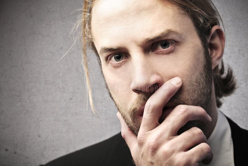 Puzzled Man stock image. Image of beautiful, beard, gaze - 27314071
