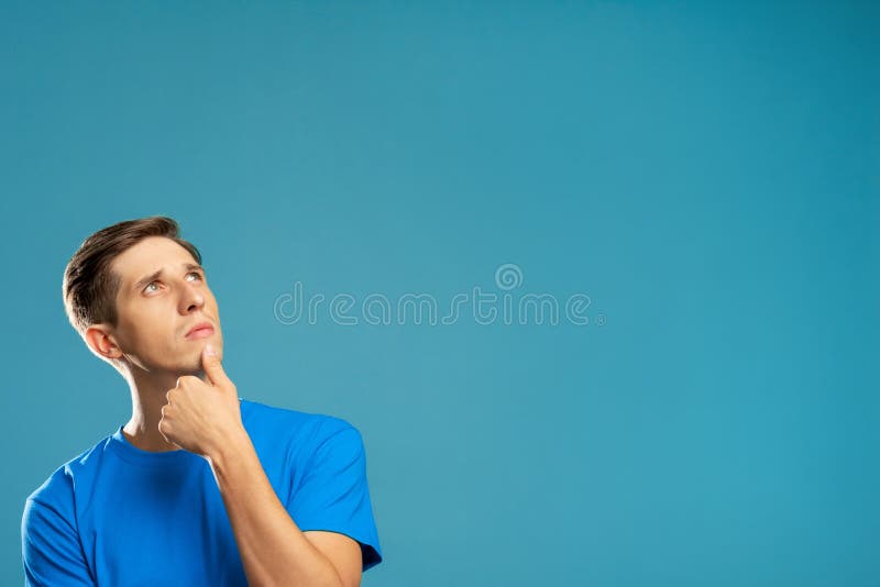 Puzzled Man Make Decision Information Banner Stock Image - Image of ...