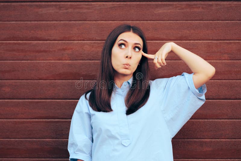 Puzzled Woman Trying To Find a Solution To a Problem Stock Photo ...