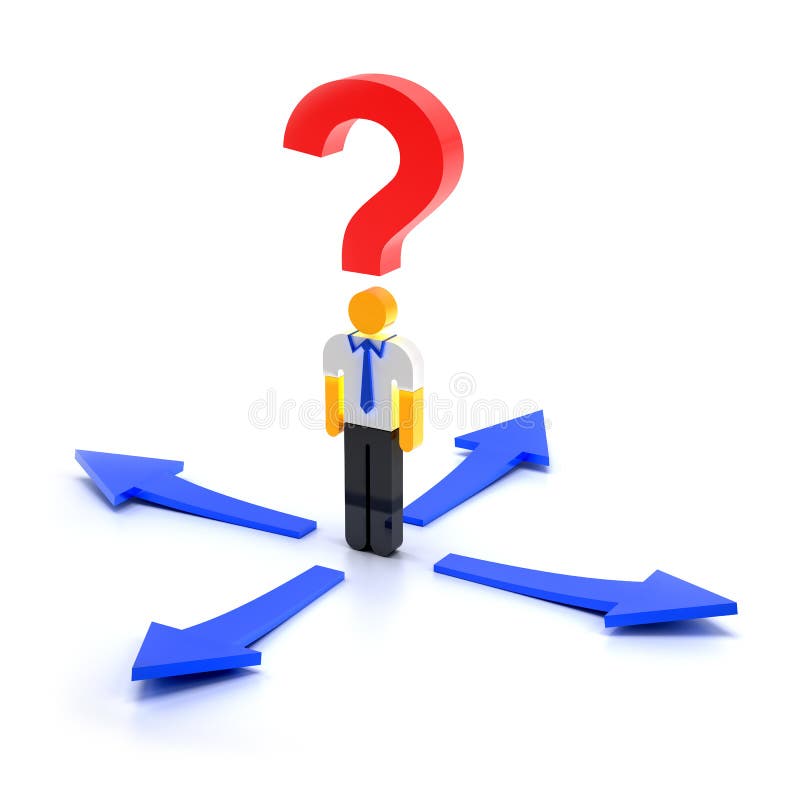 Puzzled worker stock illustration. Illustration of right - 59064748