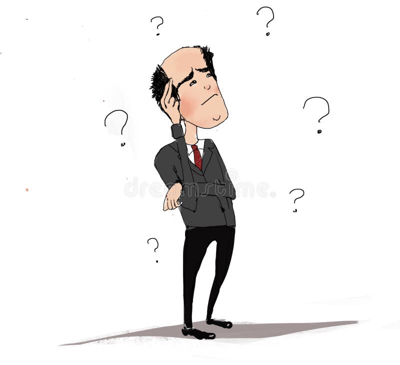 Funny Person Thinking Cartoon