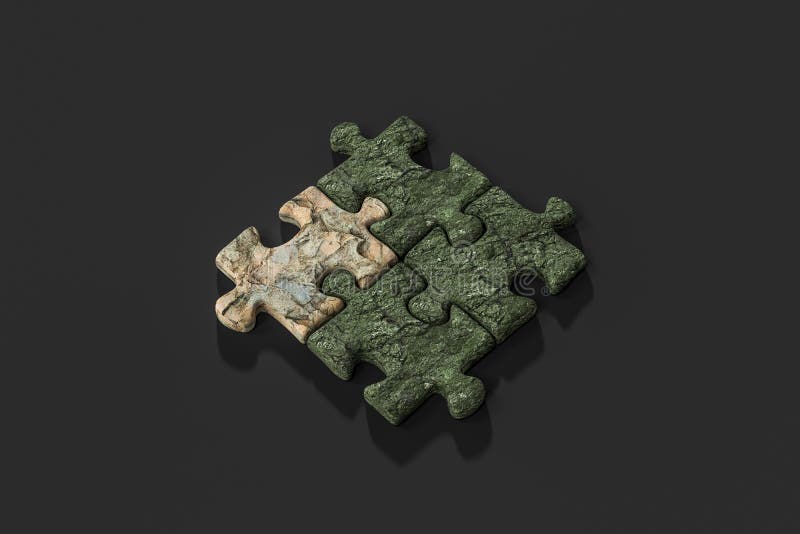 Puzzles Arranged Neatly with Rock Texture, 3d Rendering Stock ...