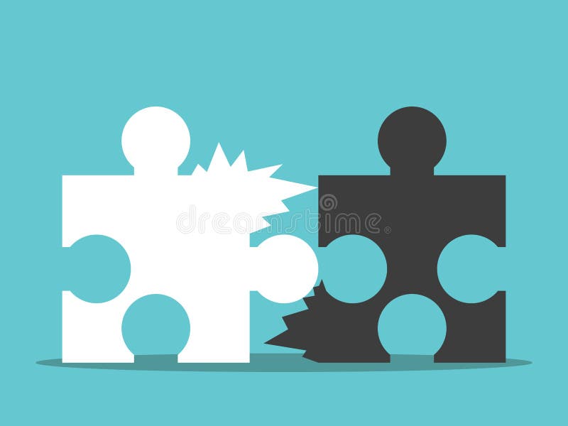 Puzzles, Bad Teamwork Concept Stock Vector - Illustration of flat ...