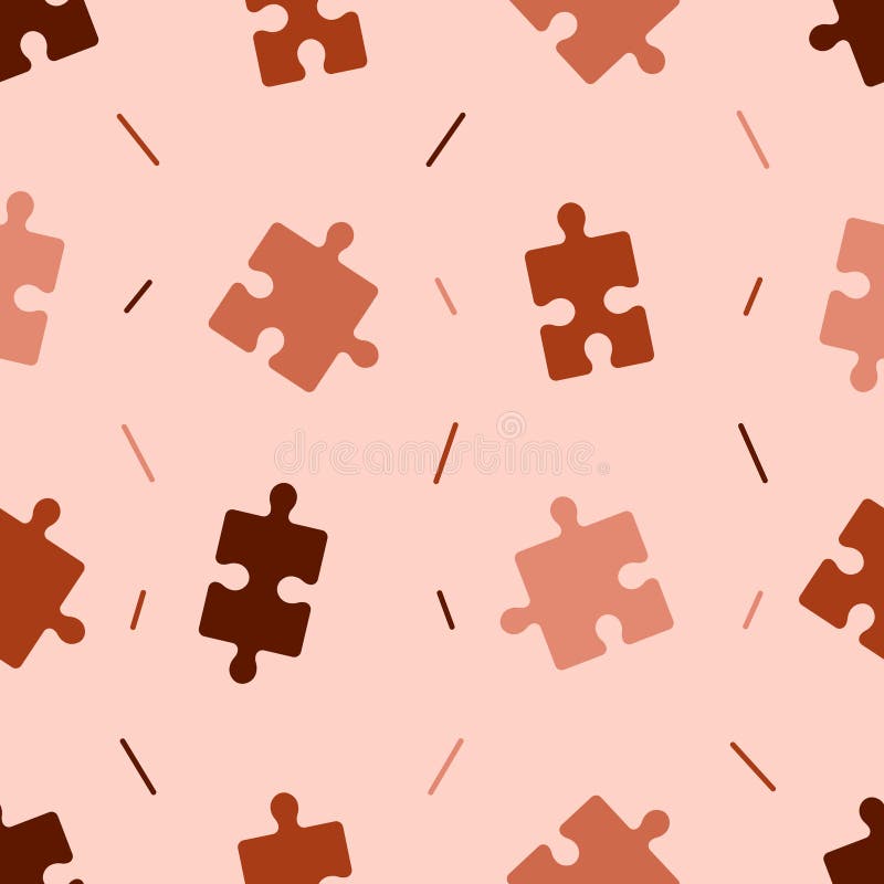 Puzzles are Brown on a Light Brown Background. Vector Illustration ...