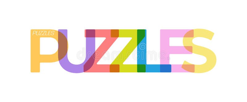 PUZZLES. Colorful Typographic Banner Stock Vector - Illustration of ...