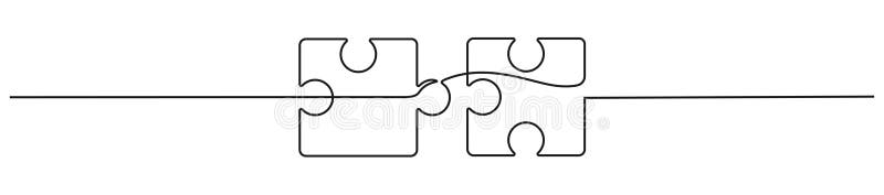 Puzzles Continuous Line Art. Stock Vector - Illustration of icon ...