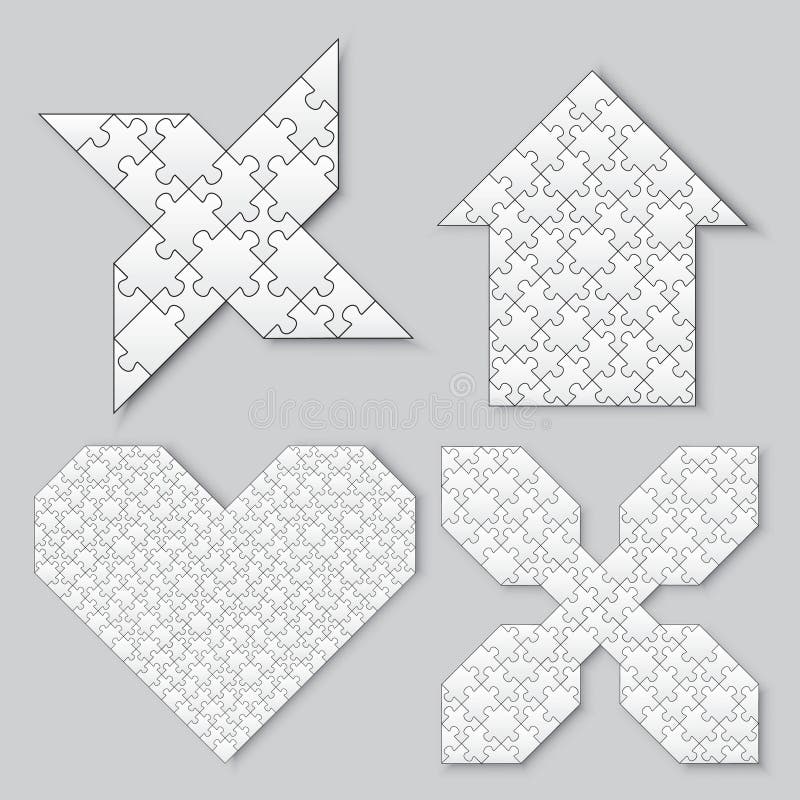 Puzzles in Different Shapes. Vector Illustration Decorative Design ...